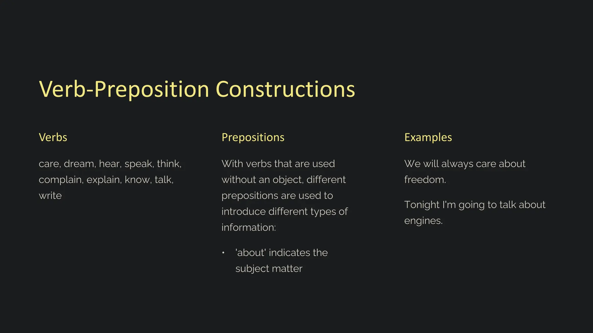 Verb-with-Prepositions in Enlish Subject | PPT
