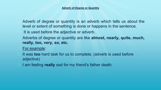 Parts of speech Verb, adverb presentation | PPTX | Sports