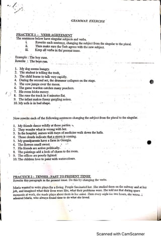 Verb agreement exercises | PDF