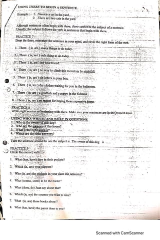 Verb agreement exercises | PDF