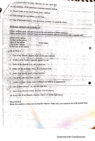 Verb agreement exercises | PDF