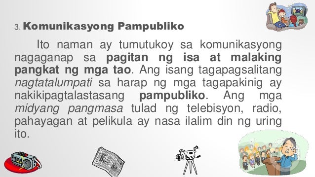 Mga Uri ng Komunikasyong Verbal