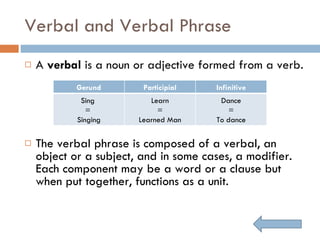 Verbal Phrases | PPT