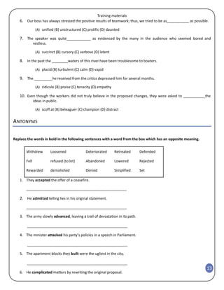 Verbal ability for Interviews | PDF