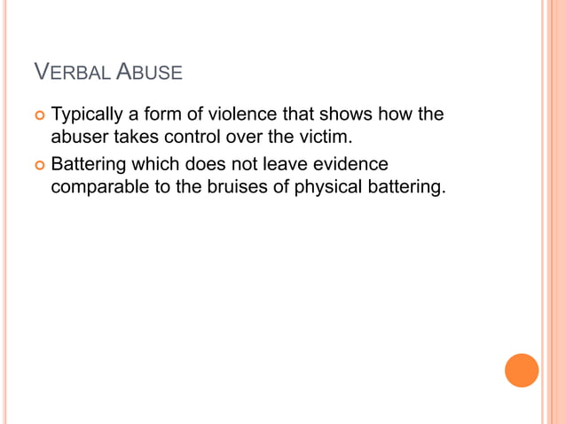 Verbal Abuse | PPTX