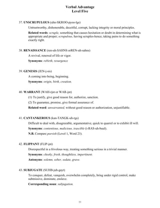 Verbal advantage level 1 | PDF