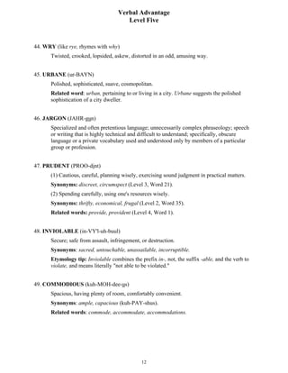 Verbal advantage level 1 | PDF