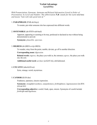 Verbal advantage level 1 | PDF