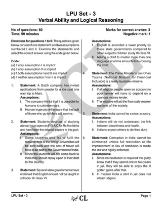 Verbal and logical question | PDF