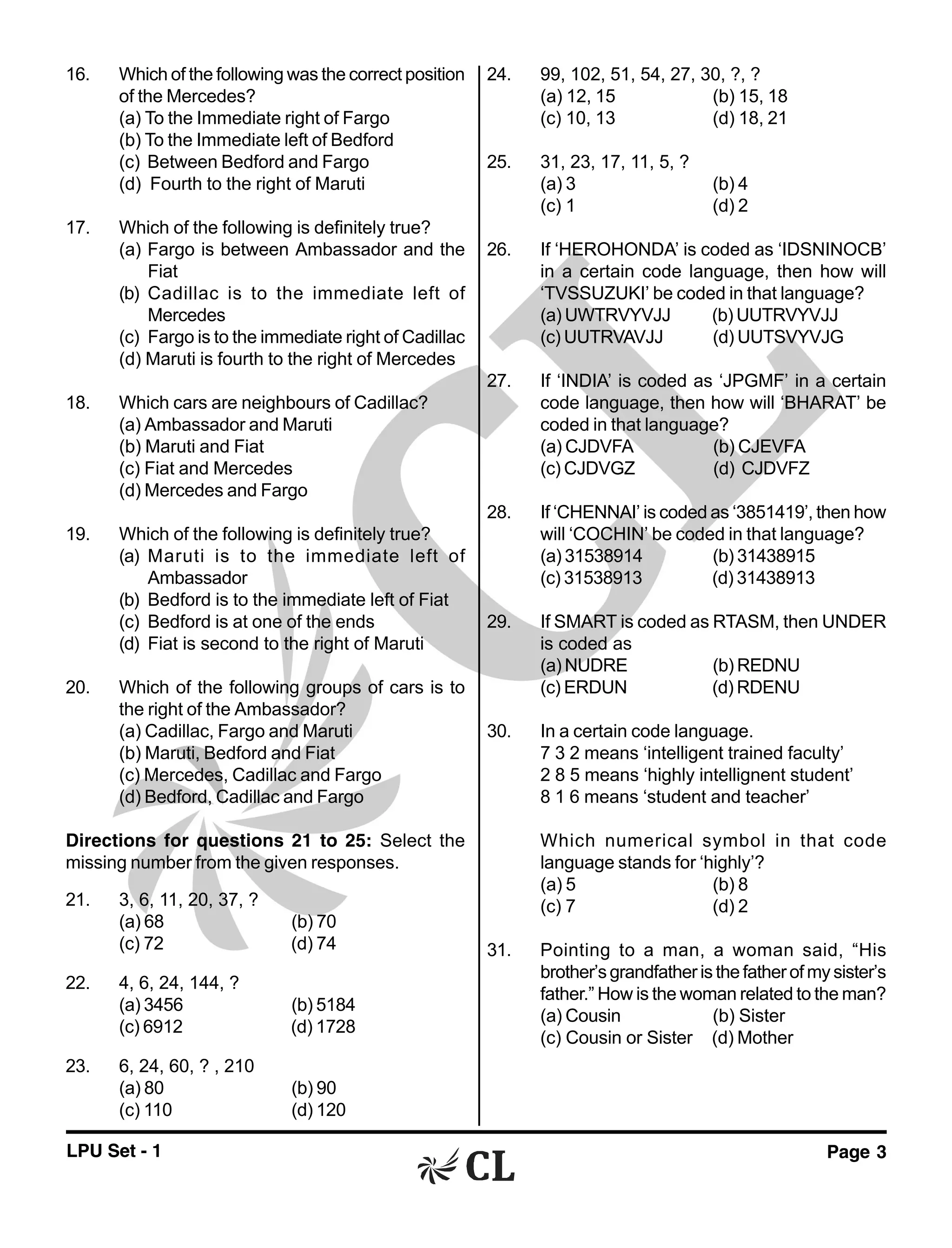 Verbal and logical question | PDF