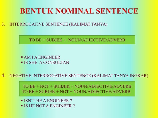 Verbal and nominal sentences di bahasa inggris | PPTX