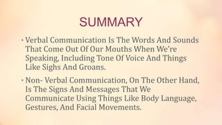Verbal and Non verbal communication pptx | PPTX