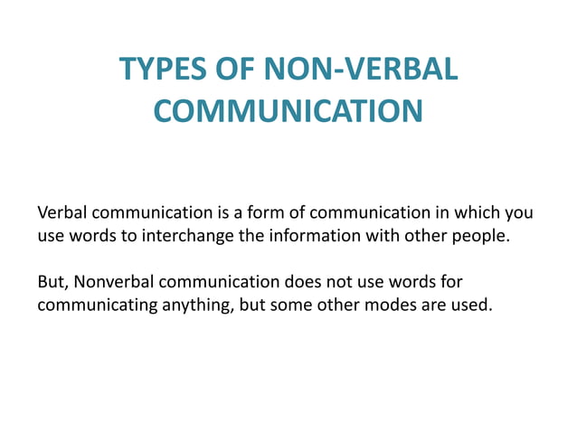 Verbal and nonverbal communication | PPTX