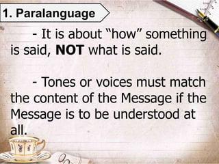 Types nonverbal communication | PPTX