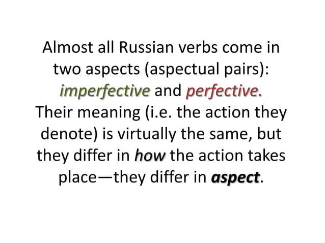 Verbal aspect | PPT