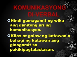 Verbal at di verbal na komunikasyon | PPTX