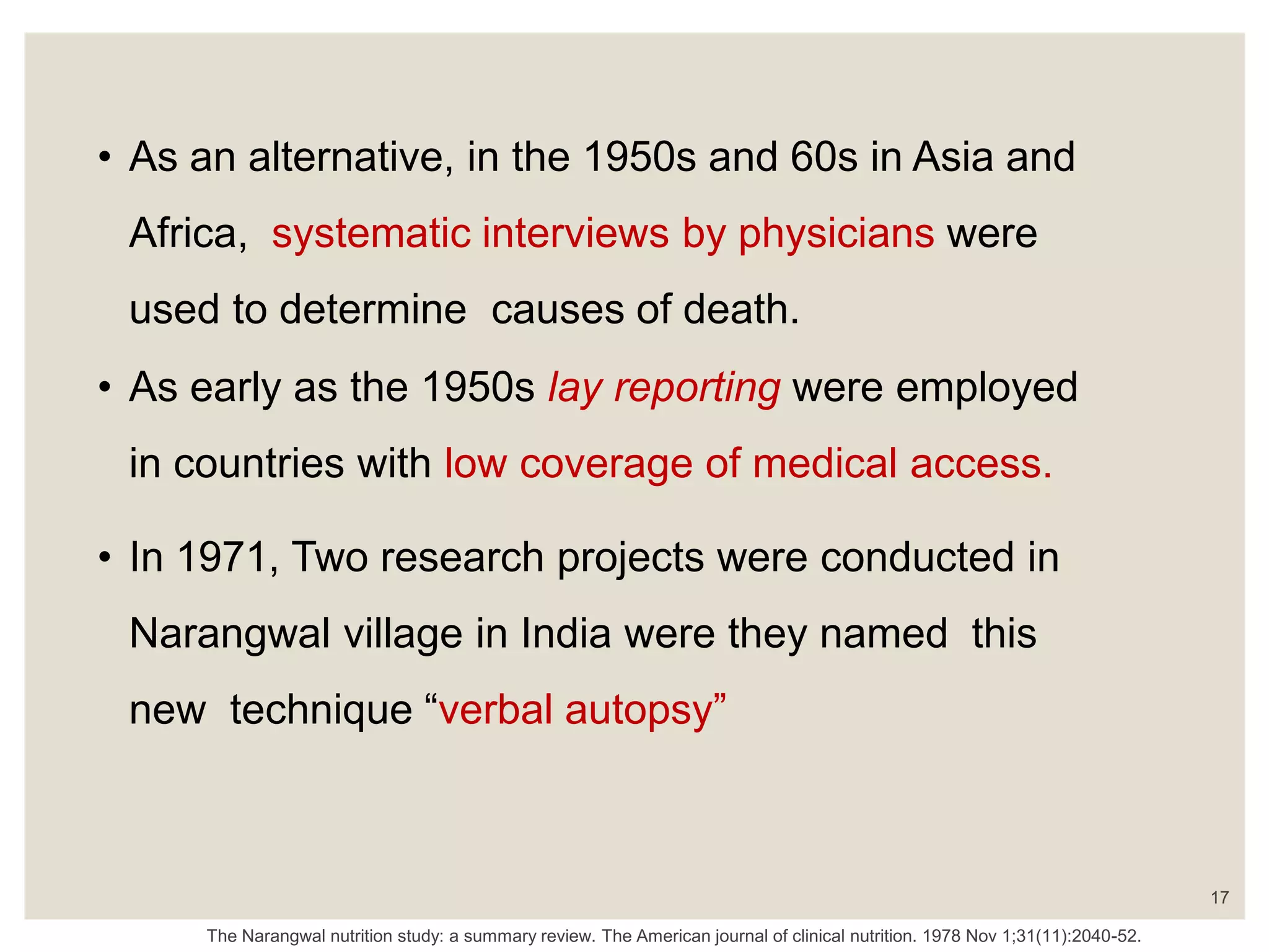 Verbal autopsy | PPTX