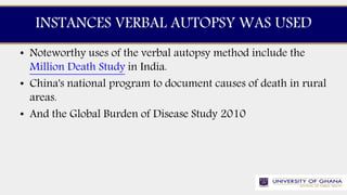 Verbal autopsy (va) | PPTX