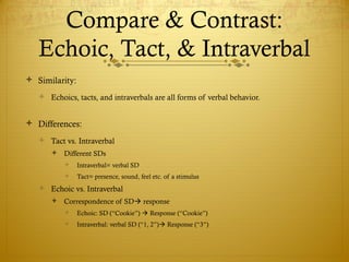 In verbal behavior approach, in ABA and Psychology | PPT