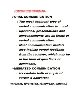 Verbal communication.. | DOCX