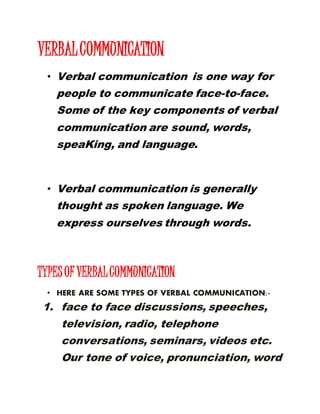 Verbal communication.. | DOCX