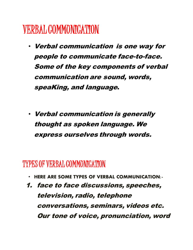 Verbal communication.. | DOCX