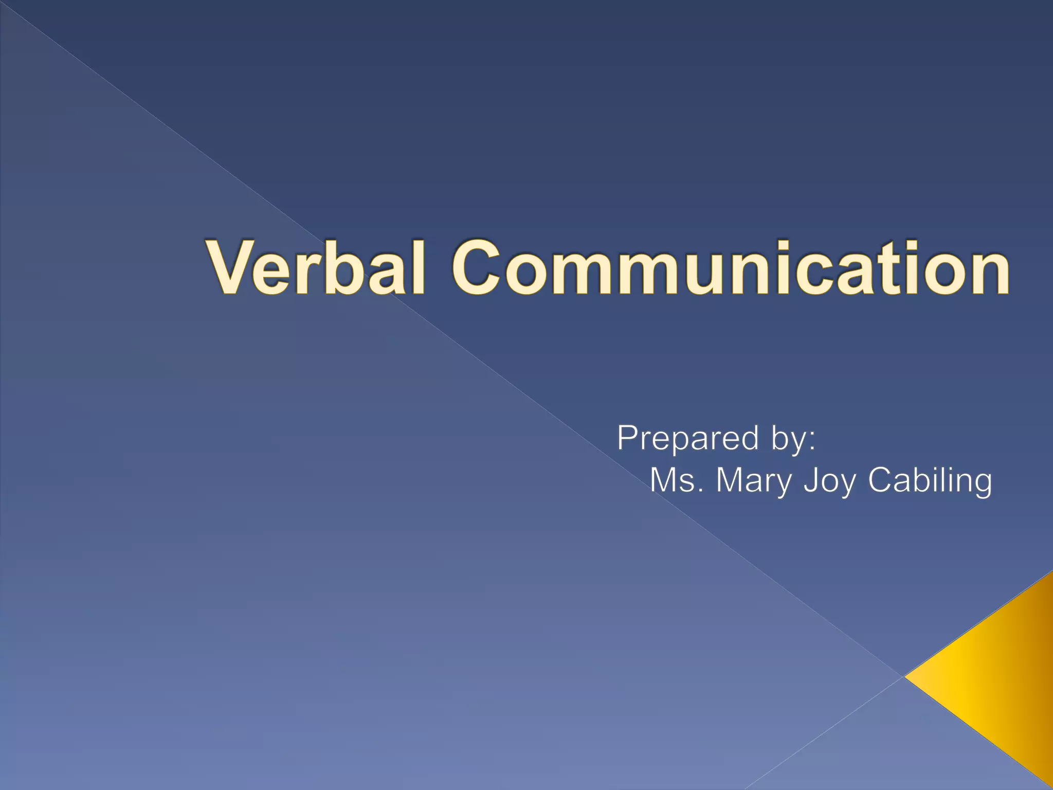 Verbal communication | PPT