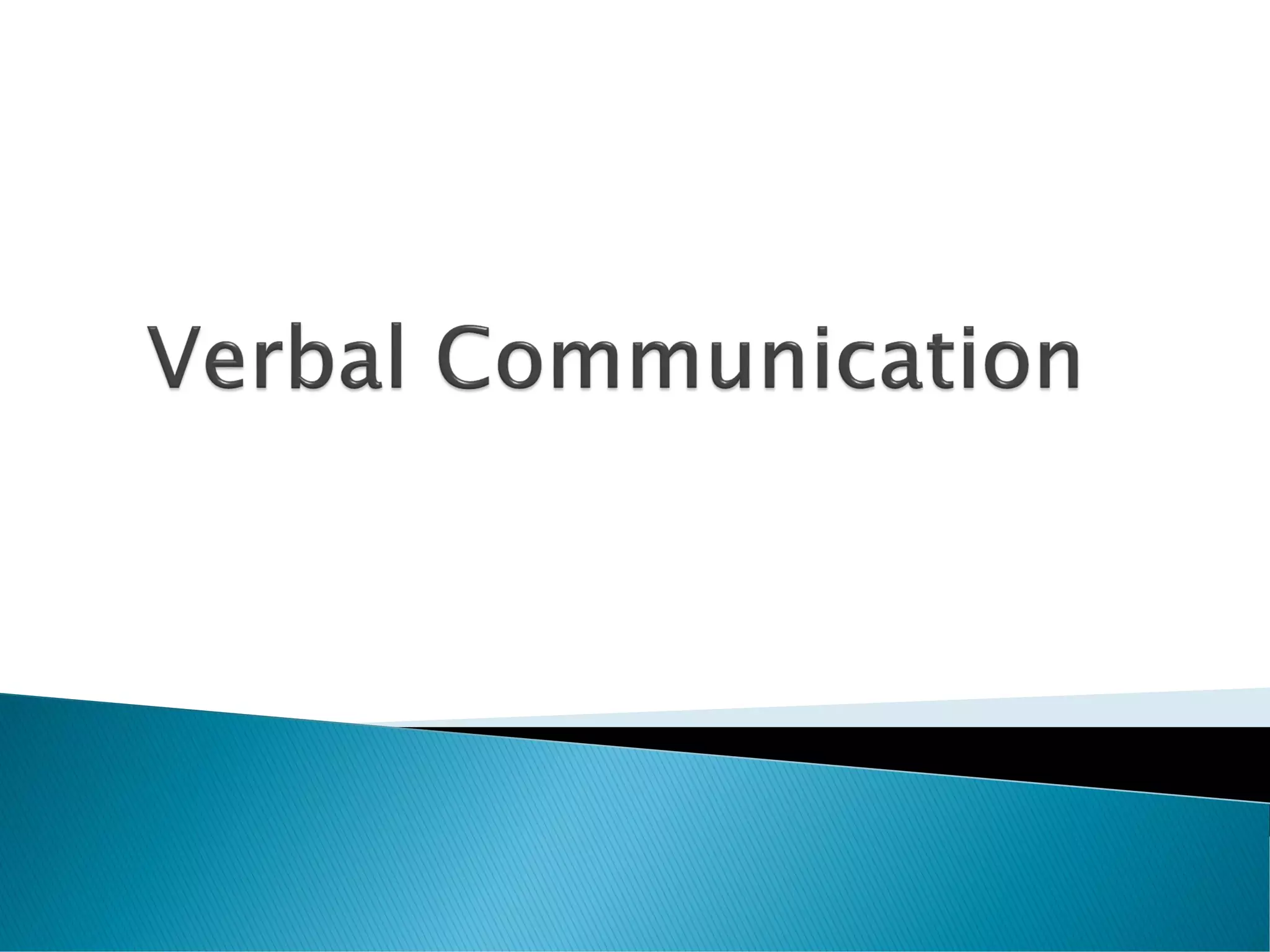 Verbal communication | PPT