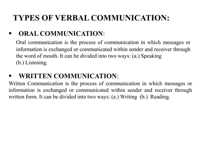 Verbal communication | PPT