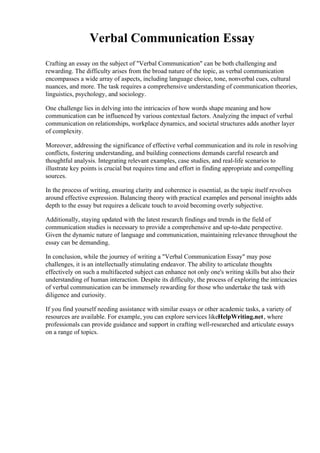 Verbal Communication Essay.pdf