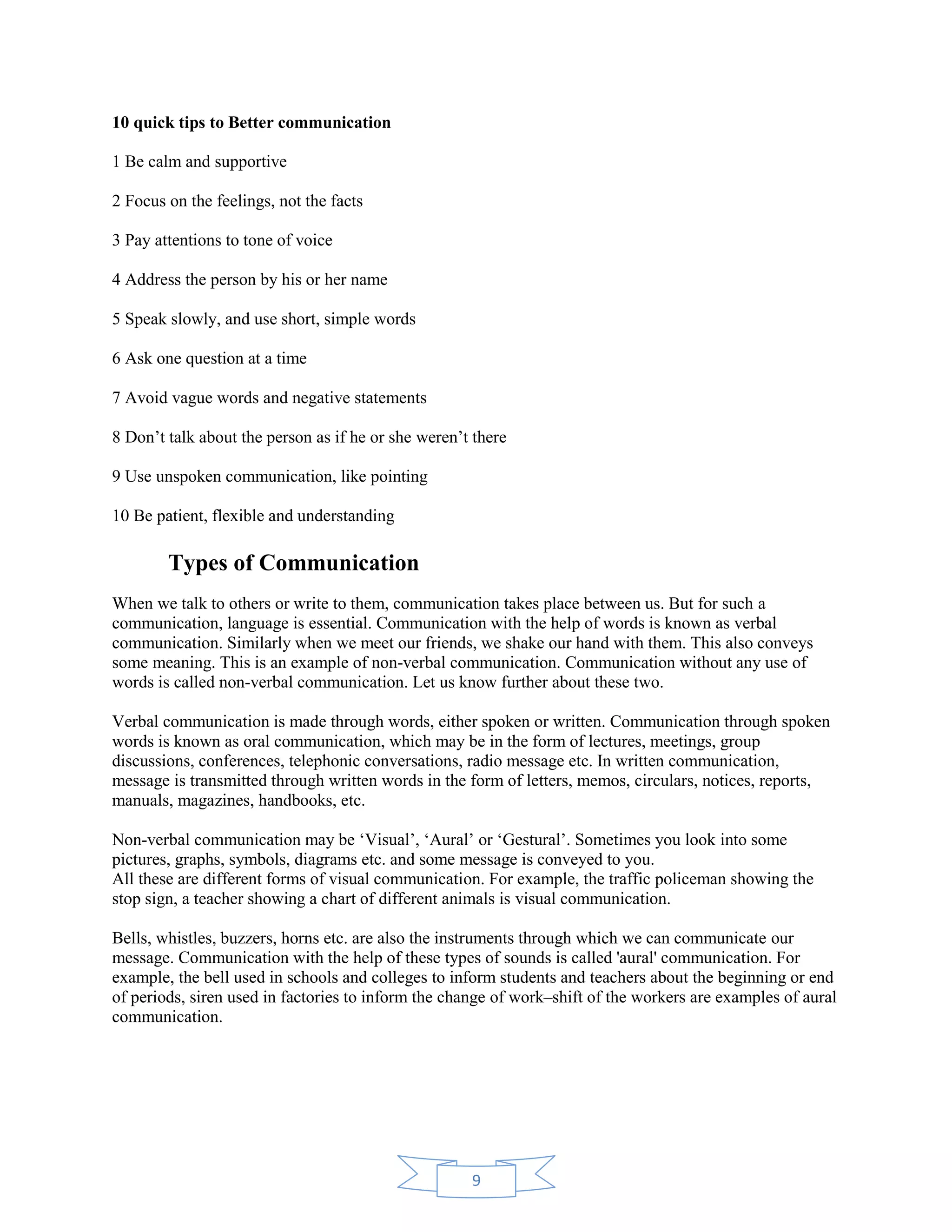 Verbal communication report | PDF