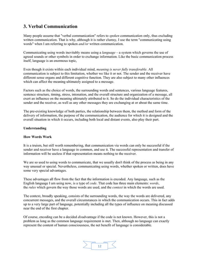 Verbal communication report | PDF | Brain and Nervous System Disorders ...