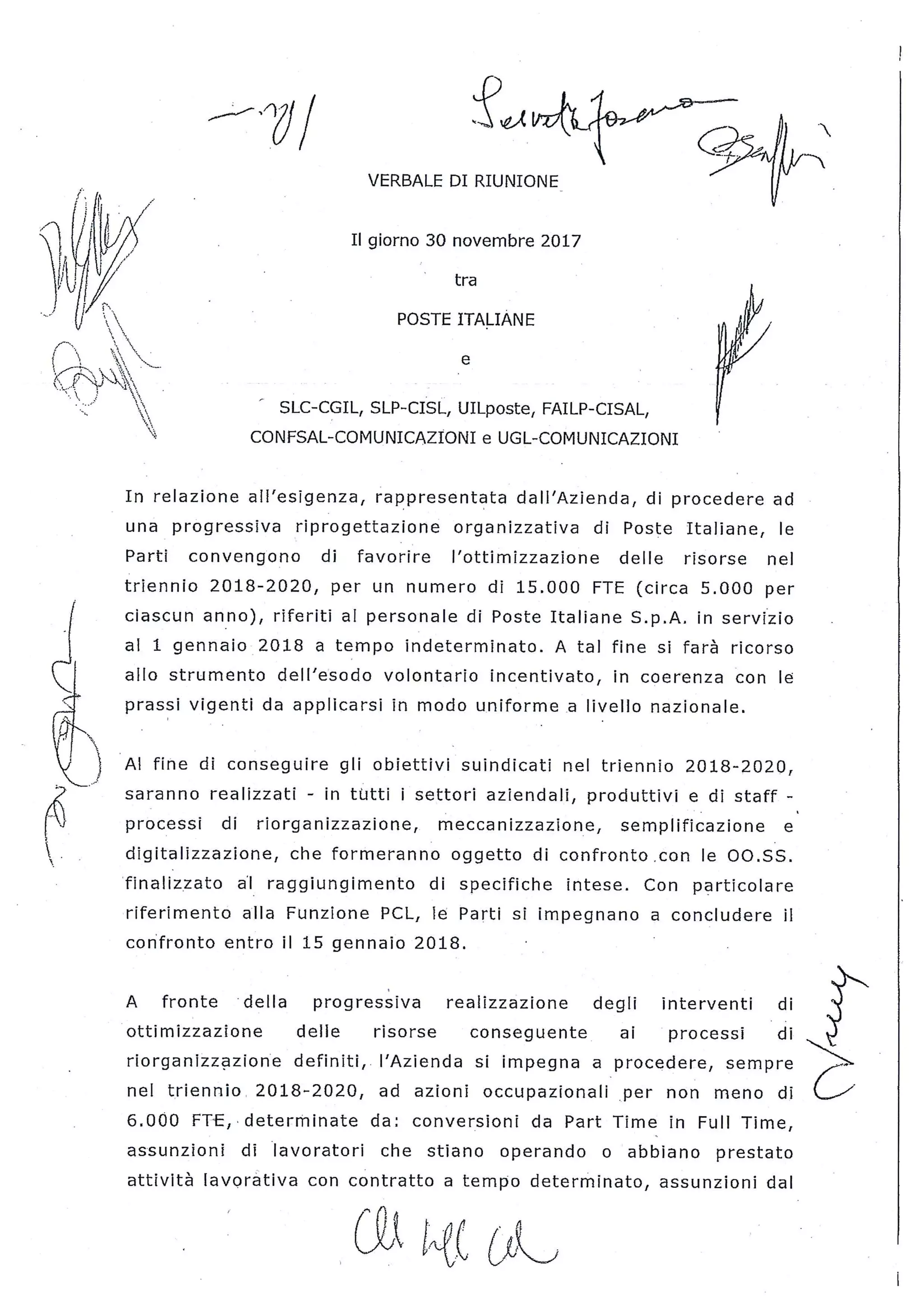 Verbale riunione sviluppo-occupazione-poste | PDF