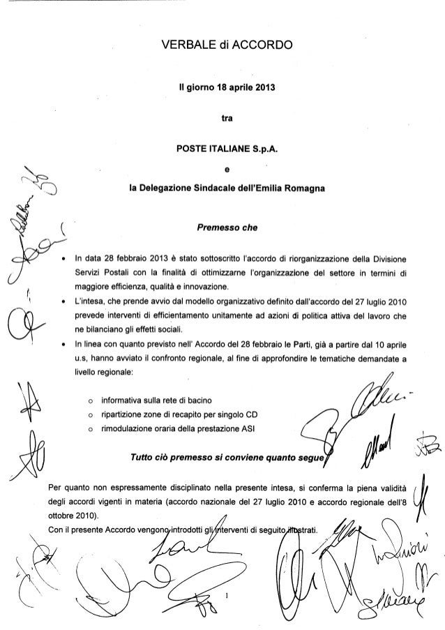 Verbale di accordo sp 18 aprile Verbale di accordo sp 18 aprile