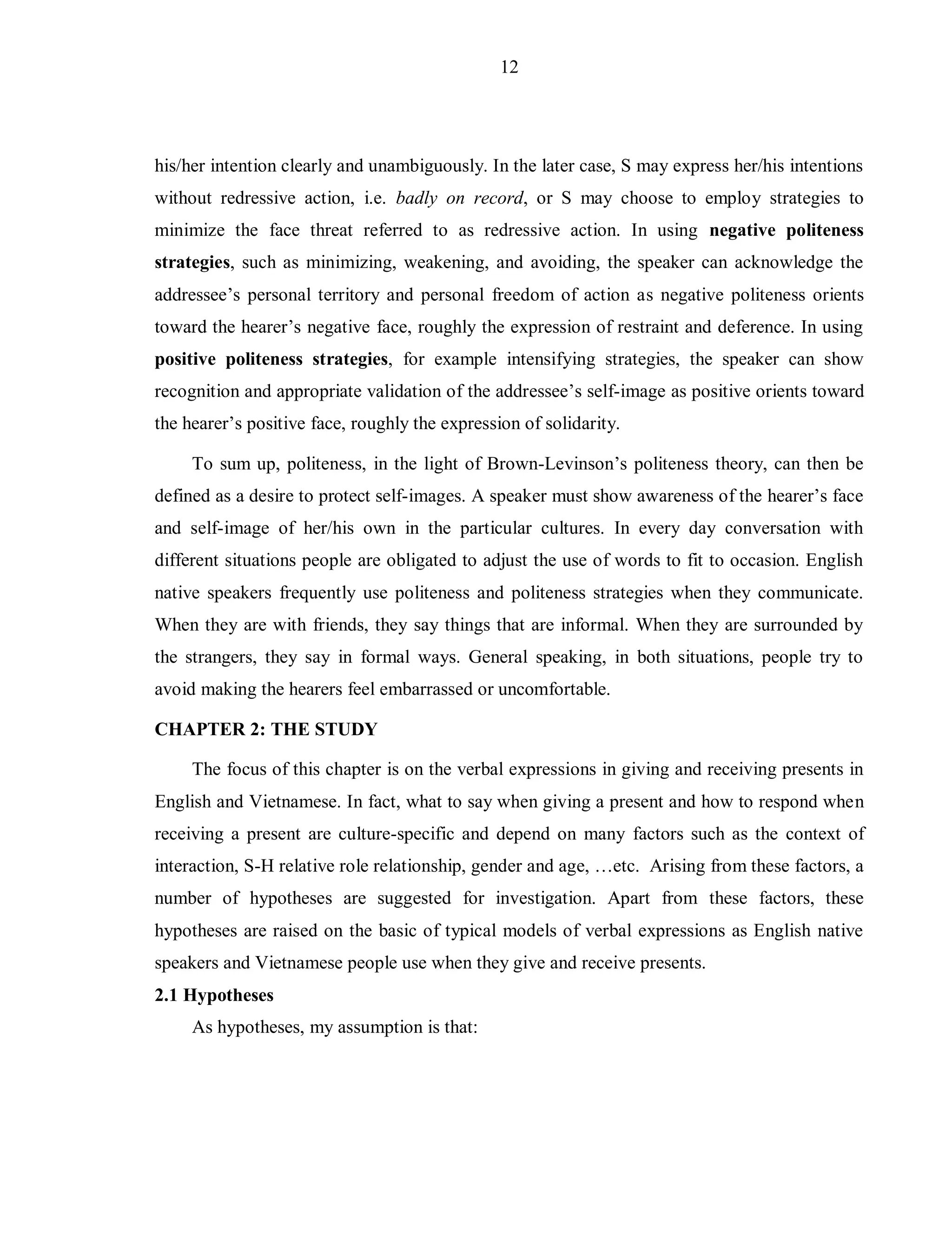 Verbal expressions in giving and receiving presents in English and ...