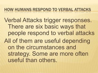 Verbal martial arts. Teaching Conflict Skills to Incarcerated Adults | PPT