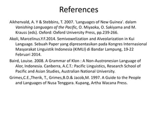Verbal Morphology in Kui | PPTX