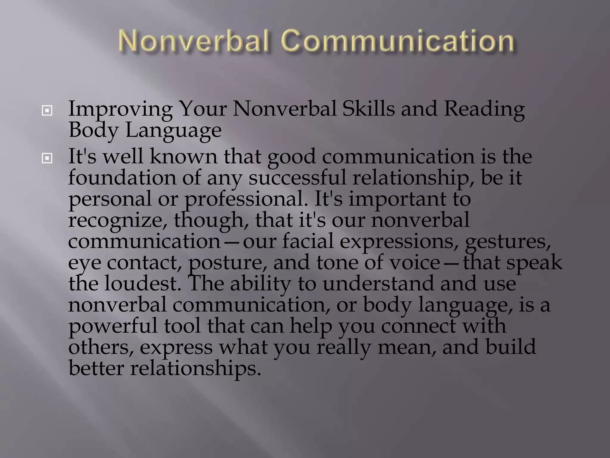 Verbal & non verbal communications | PPTX