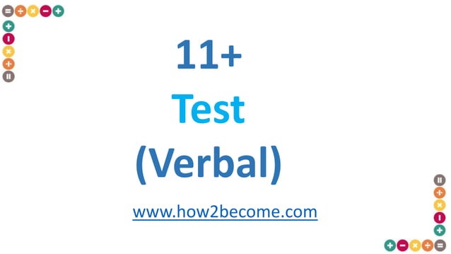 Verbal Reasoning 11+ test questions (Eleven Plus) | PPTX | Standardized ...