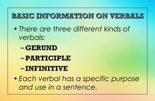 Verbals- Cristia Shiena S. Amparo | PPT