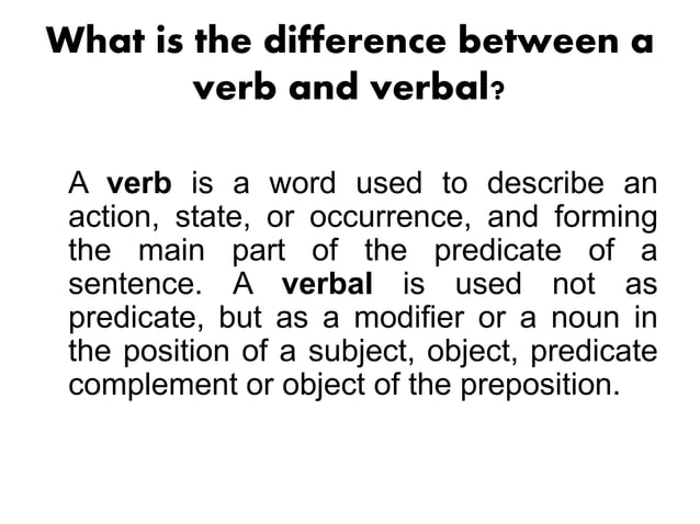 Verbals | PPT