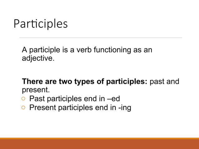 verbal phrase and its different types of verbals. | PPT