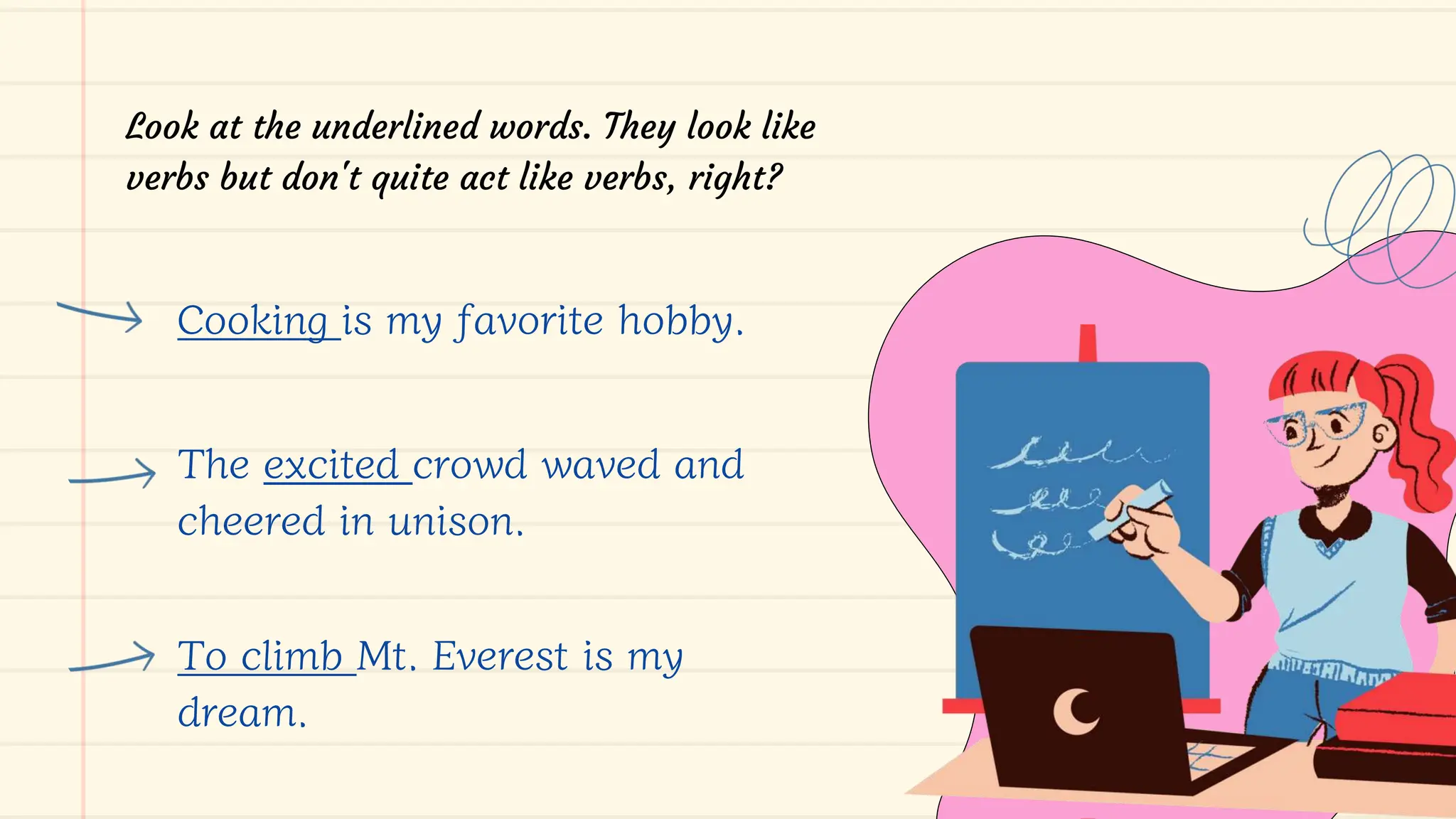 Verbals, Gerunds and Participles Lesson for Middle School.pptx