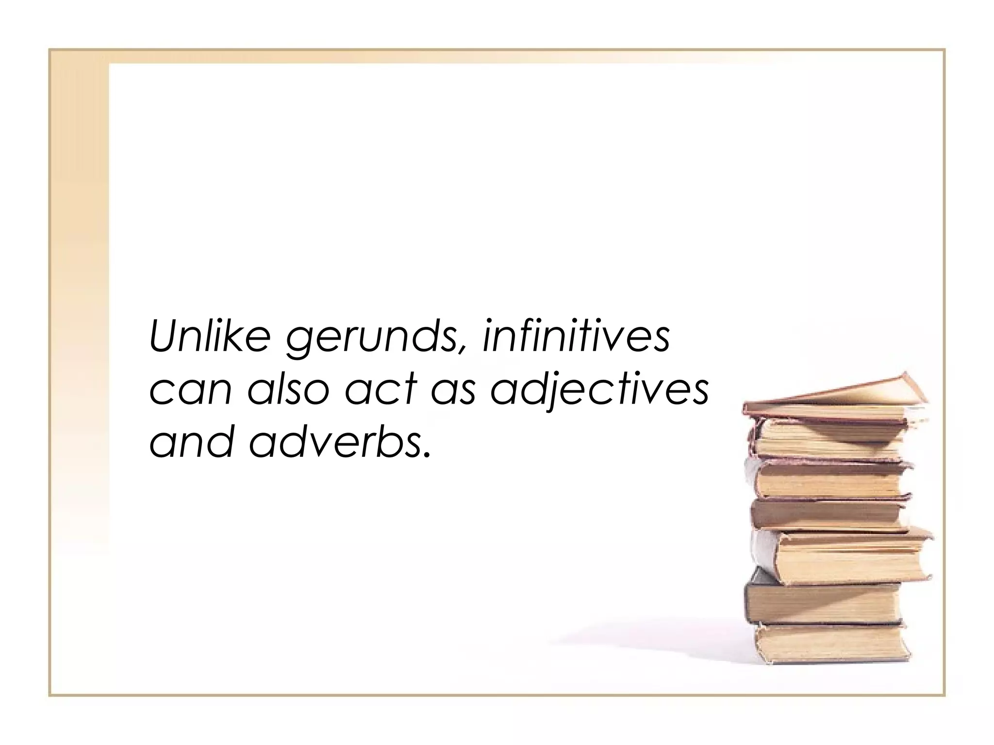Verbals (infinitives, participles, gerunds) | PPT