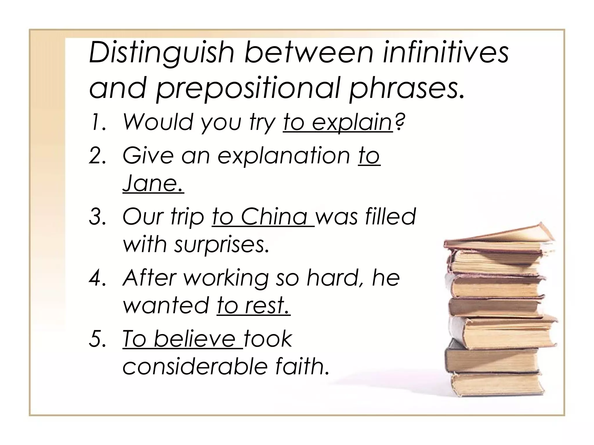 Verbals (infinitives, participles, gerunds) | PPT