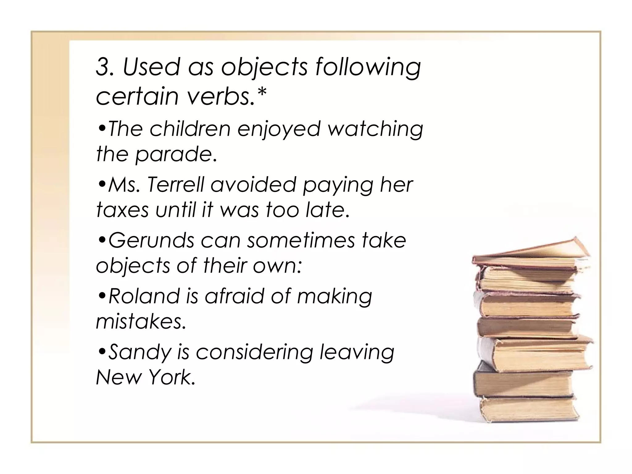 Verbals (infinitives, participles, gerunds) | PPT