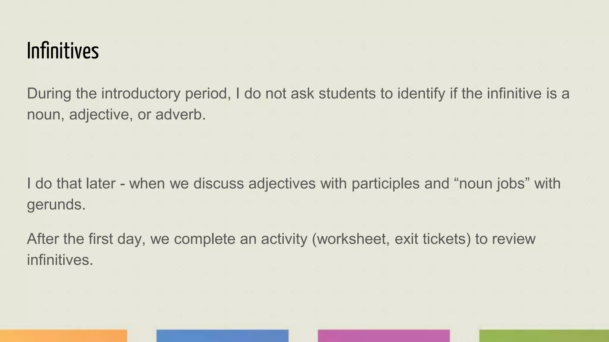 Teaching Grammar: verbals | PPTX