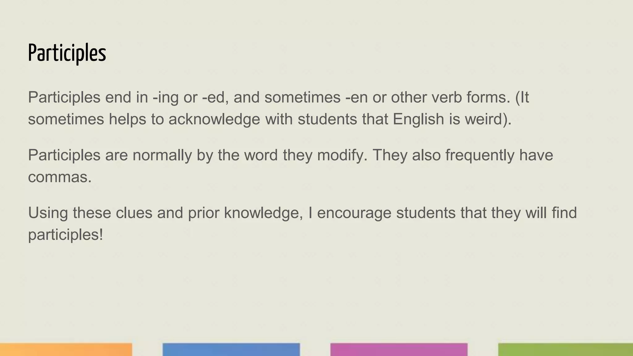 Teaching Grammar: verbals | PPTX