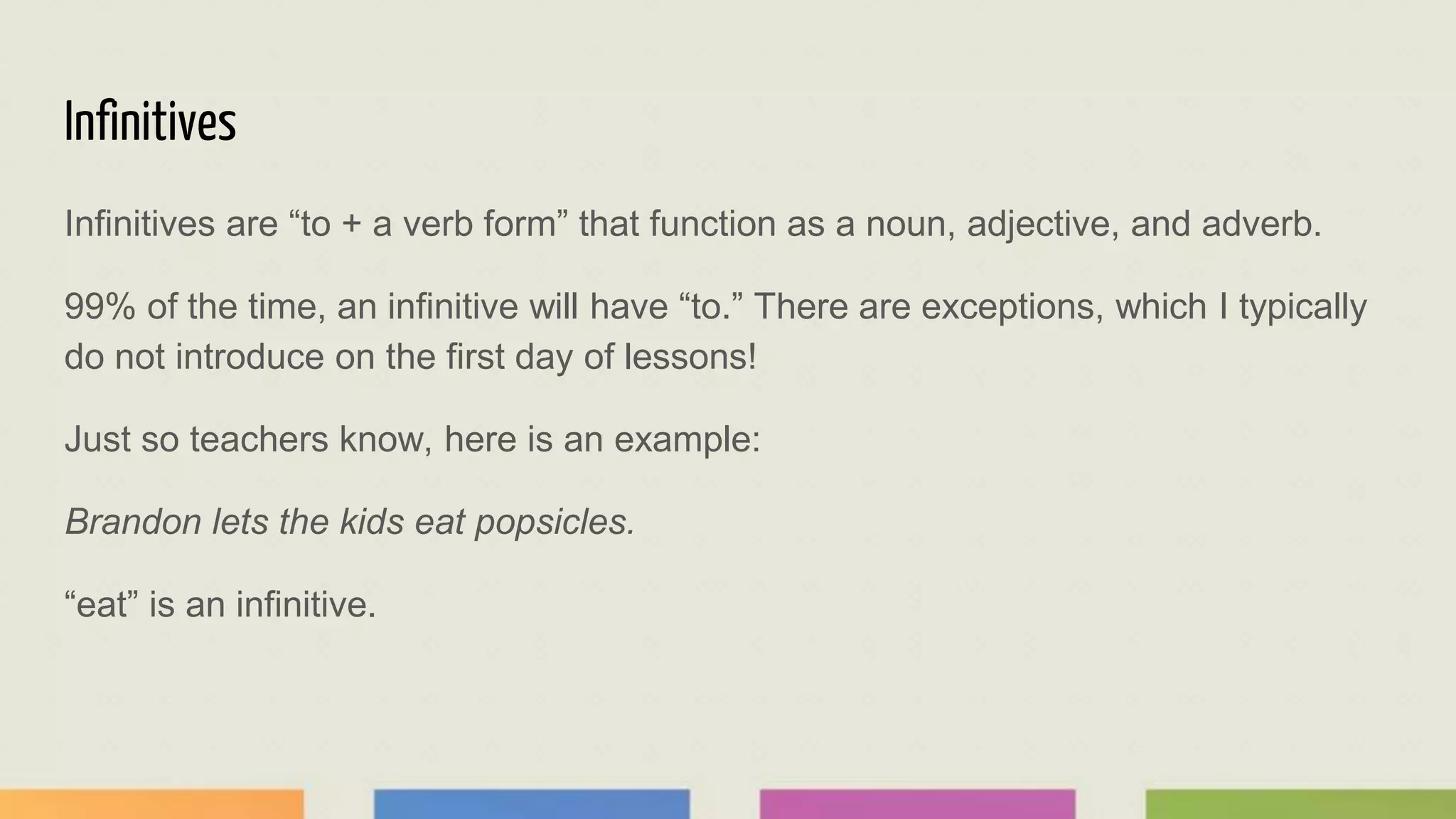 Teaching Grammar: verbals | PPTX