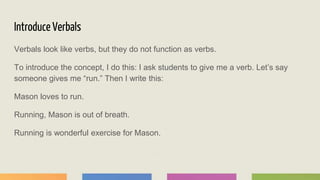 Teaching Grammar: verbals | PPTX